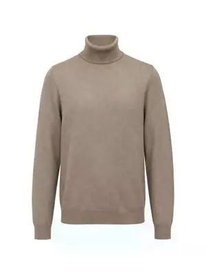 FRANZESE COLLECTION Ribbed-knit Turtleneck Sweater - Brown