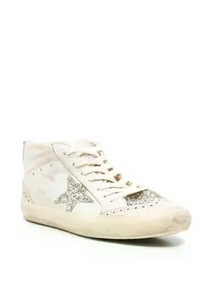 GOLDEN GOOSE Mid Star Glitter-patch Sneakers