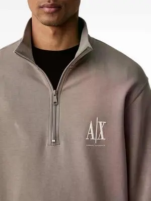 Armani Exchange Logo-embroidered Quarter-zip Sweatshirt