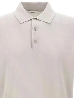 KANGRA Ribbed-trim Polo Shirt - Neutrals