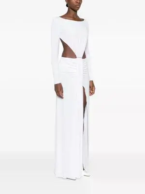 Elisabetta Franchi Cut-out Ruched Maxi Dress