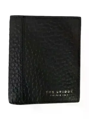THE BRIDGE Grainy-effect Bi-fold Wallet - Black
