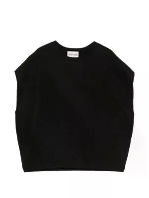 SEMICOUTURE Crew-neck Knitted Vest - Black
