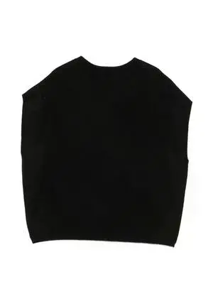 SEMICOUTURE Crew-neck Knitted Vest - Black