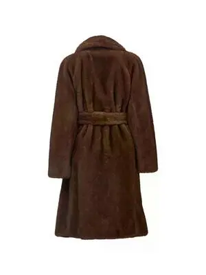 Max Mara Faux-fur Belted Coat