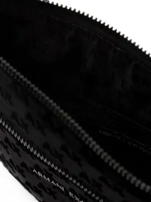 Armani Exchange Logo-pattern Messenger Bag - Black