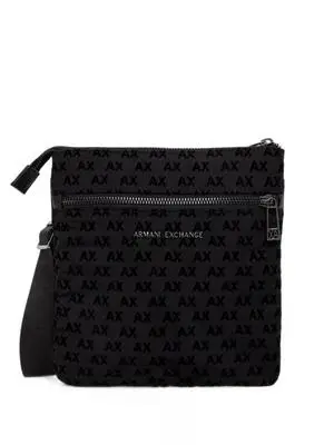 Armani Exchange Logo-pattern Messenger Bag - Black