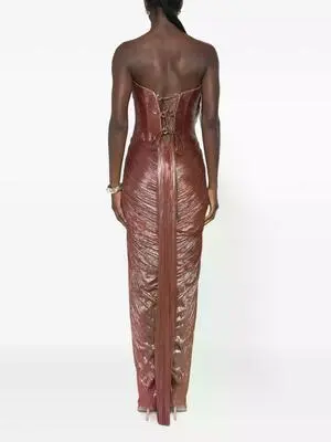 MARIA LUCIA HOHAN Cut-out Plissé Maxi Dress