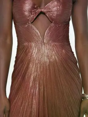 MARIA LUCIA HOHAN Cut-out Plissé Maxi Dress