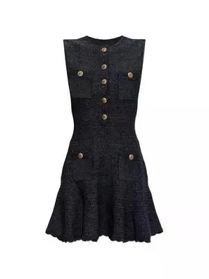 SELF-PORTRAIT Textured Knit Mini Dress