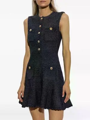 SELF-PORTRAIT Textured Knit Mini Dress