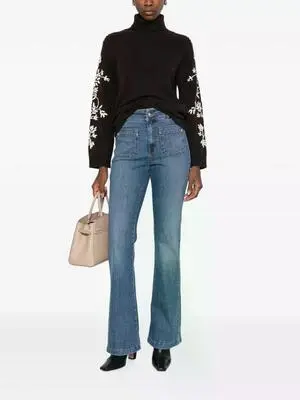 I BLUES Floral-embroidered Roll-neck Sweater