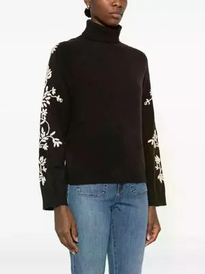 I BLUES Floral-embroidered Roll-neck Sweater