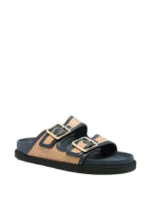 BIRKENSTOCK Buckle-fastening Raffia-effect Sandals
