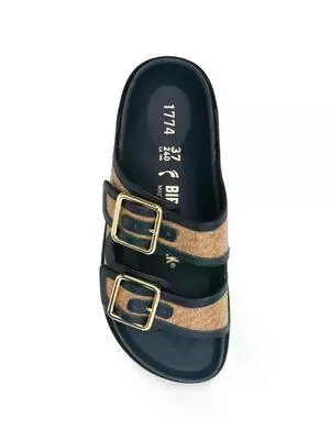 BIRKENSTOCK Buckle-fastening Raffia-effect Sandals