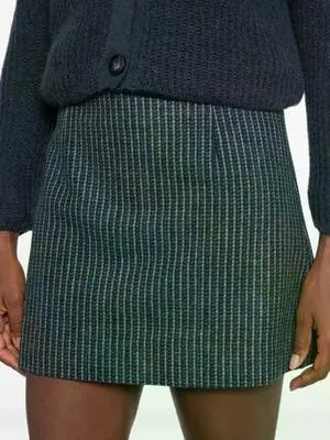 STELLA NOVA Check-pattern A-line Mini Skirt