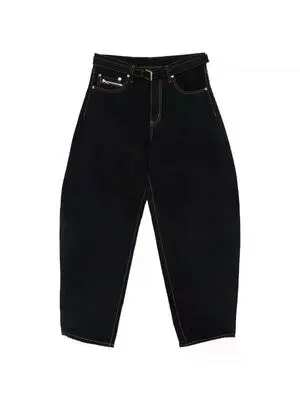 Sacai Belted Zip-detail Jeans - Blue