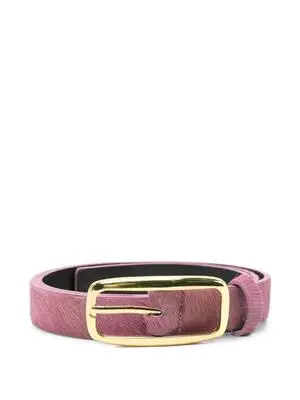 Essentiel Antwerp Textured Leather Belt - Pink