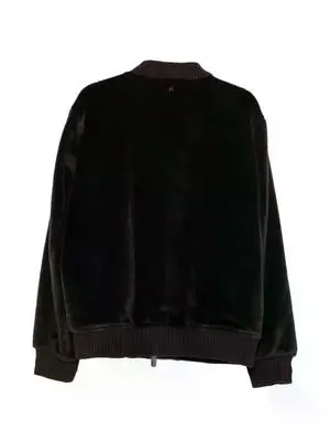 Isaia Varsity Fux-fur Ribbed-trim Bomber Jacket - Brown