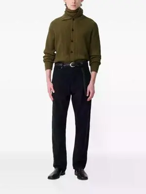 Studio Nicholson Oran Ribbed-knit High-neck Cardigan - Green