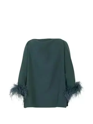 GIANLUCA CAPANNOLO Feather-trim Boat-neck Blouse