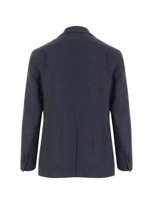 Tagliatore Herringbone-knit Single-breasted Blazer