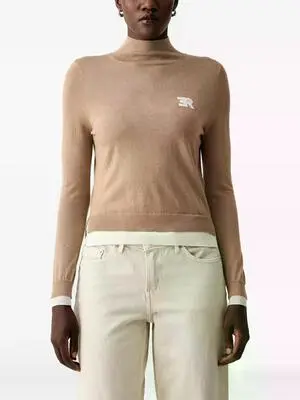 ERMANNO FIRENZE Logo-patch Pullover Sweater - Neutrals