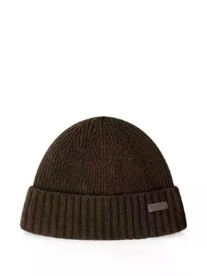 Barbour Carlton Ribbed-knit Beanie Hat - Brown