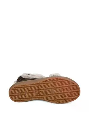 Inuikii Shearling-trim Touch-strap Sneakers - Brown