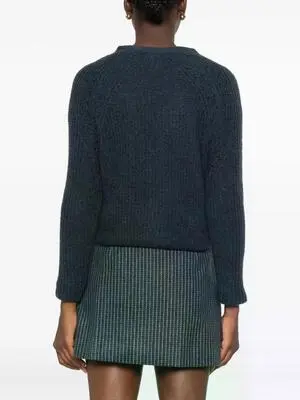 I BLUES Ribbed-knit V-neck Cardigan