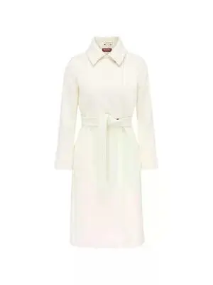 Max Mara Double-breasted Belted Virgin-wool Coat - White