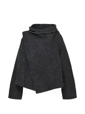 Y’s Asymmetric-front High-neck Jacket