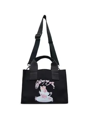 MSGM Graphic Print Small Two-way Tote Bag - Black