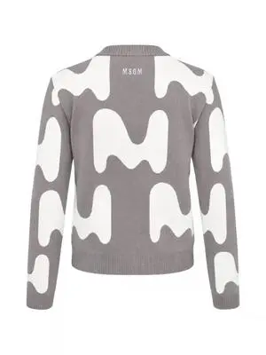 MSGM Jacquard Crew-neck Cardigan