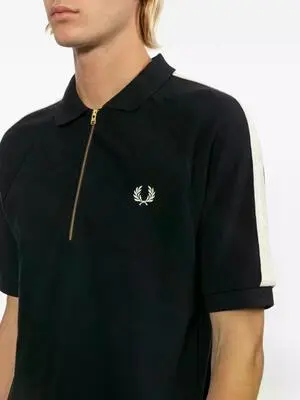 Fred Perry Logo-embroidered Short Sleeve Polo Shirt - Blue