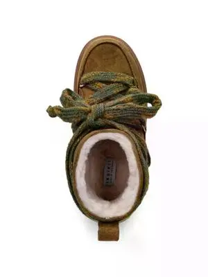 Inuikii Suede Shearling-trim Lace-up Boots