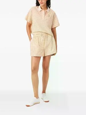 Lacoste Printed Oversized Bermuda Shorts - Pink