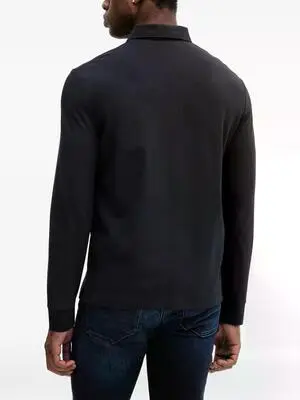 Armani Exchange Logo-embroidered Long-sleeve Polo Shirt