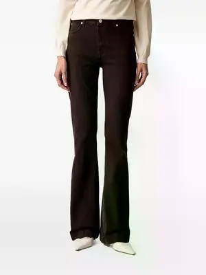 SILVIAN HEACH High-waisted Bootcut Jeans - Brown