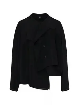 Y’s Draped Asymmetric Shirt - Black