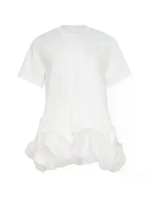 Noir Kei Ninomiya Ruffled Peplum T-shirt - White