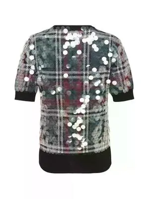 N°21 Sequin-embellished Plaid Sweater