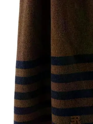 ERMANNO FIRENZE Striped Embroidered-logo Scarf