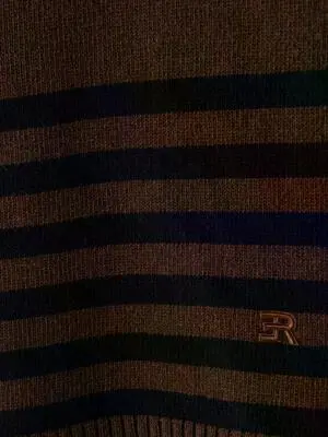 ERMANNO FIRENZE Striped Embroidered-logo Scarf