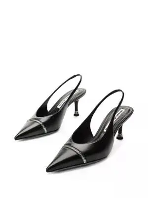 Alexander Wang Slashed Zip Slingback Pumps - Black