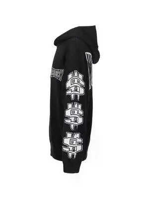 032C One Dollar Bill Jacquard-knit Logo-patch Hoodie