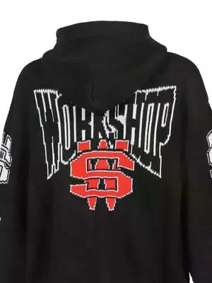 032C One Dollar Bill Jacquard-knit Logo-patch Hoodie