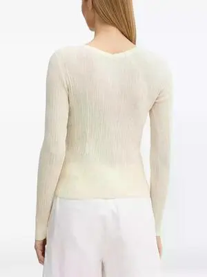 Sisley Ribbed-knit V-neck Cardigan