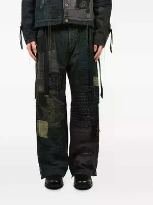 D HYGEN Crust Damage Repair Patchwork Wide-leg Jeans