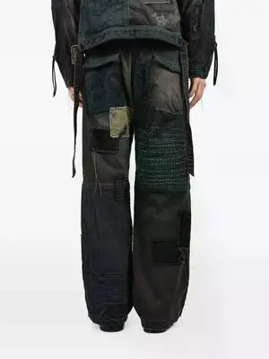 D HYGEN Crust Damage Repair Patchwork Wide-leg Jeans